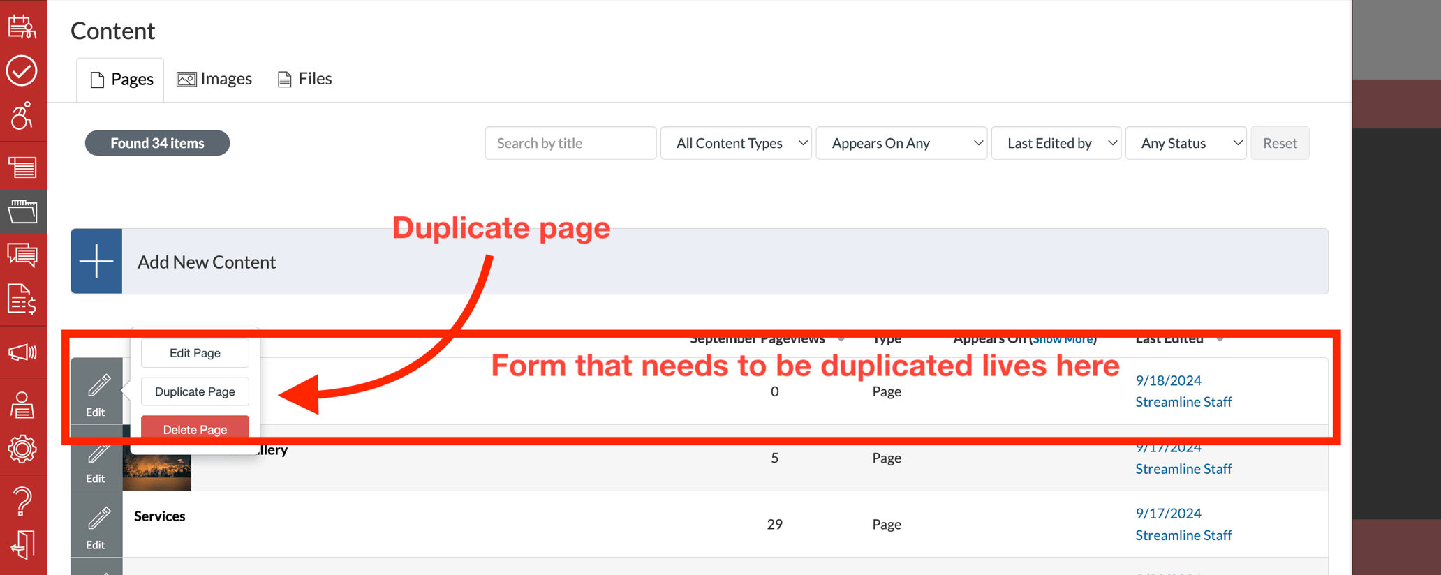 Creating and Managing Forms in your Streamline Site